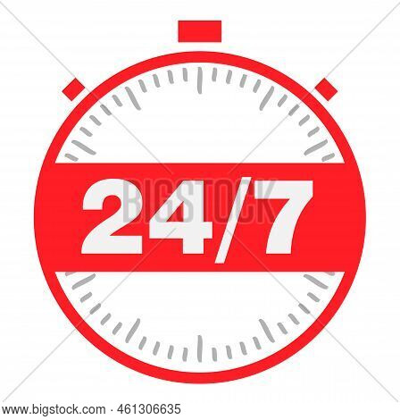 24 7 Icon. Open 24 Vector & Photo (Free Trial) | Bigstock