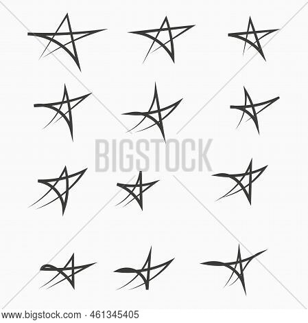 Set Hand Drawn Star. Vector & Photo (Free Trial) | Bigstock