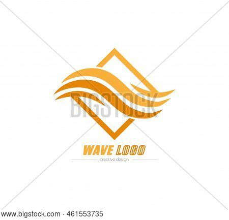 Wave. Vector Template With A Square Wave For A Logo, Sticker, Logo Or ...