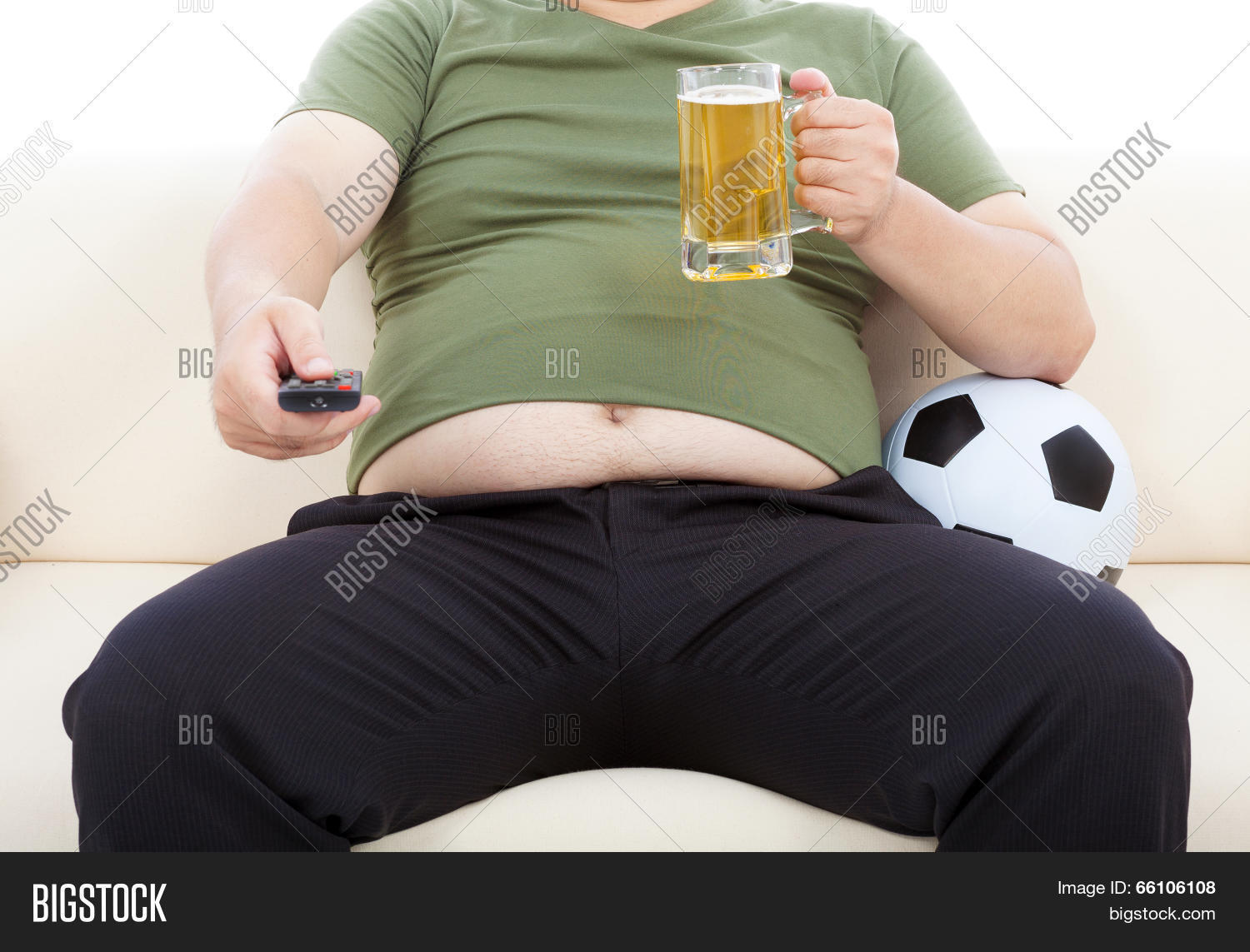 Fat Man Drinking Beer Image & Photo (Free Trial) | Bigstock
