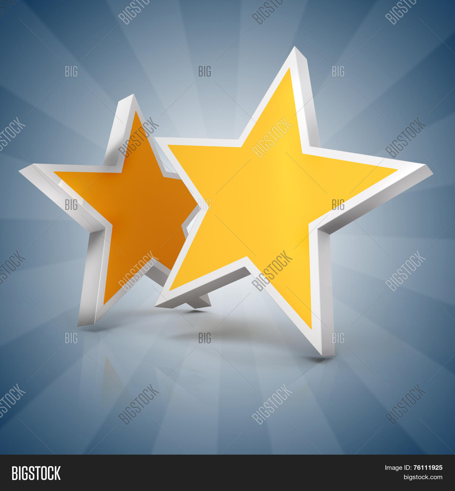 3d - Two Gold Stars On Image & Photo (Free Trial) | Bigstock