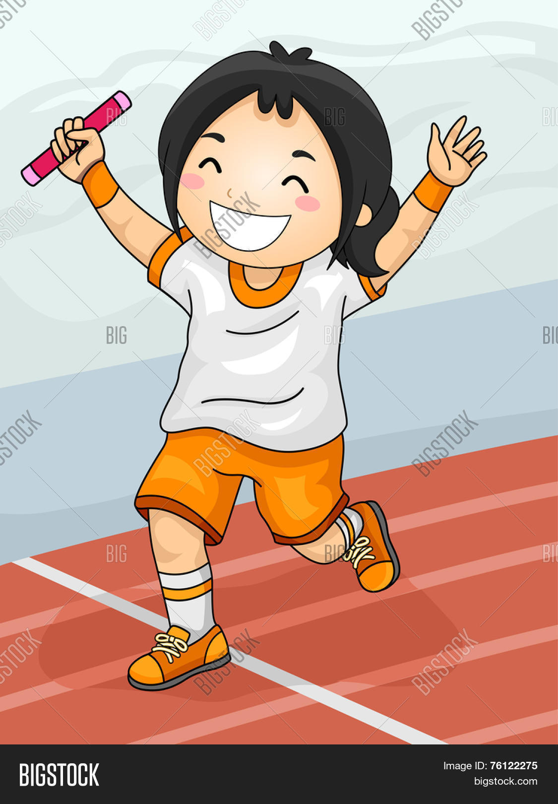 Victory Girls Track And Field Relay Clip Art