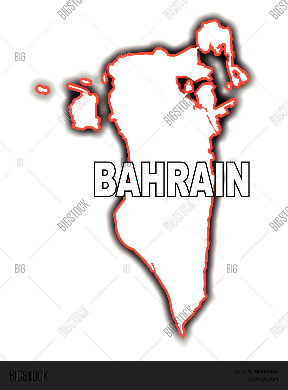 Outline Map Bahrain Vector & Photo (Free Trial) | Bigstock