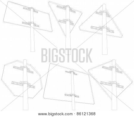 Set Wire-frame Road Vector & Photo (Free Trial) | Bigstock