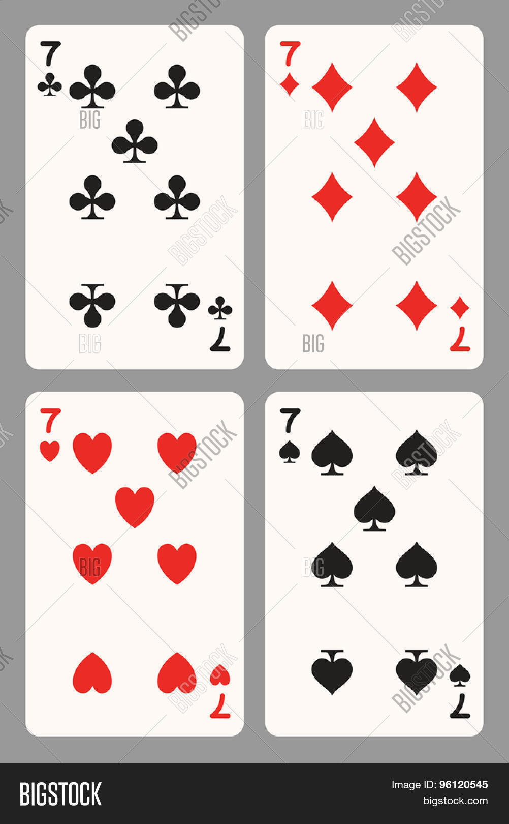 Playing Cards Seven. Vector & Photo (Free Trial) | Bigstock