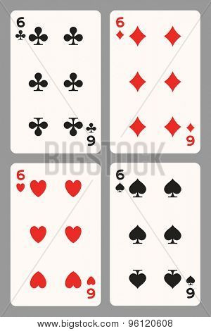 Playing Cards Six. Vector & Photo (Free Trial) | Bigstock