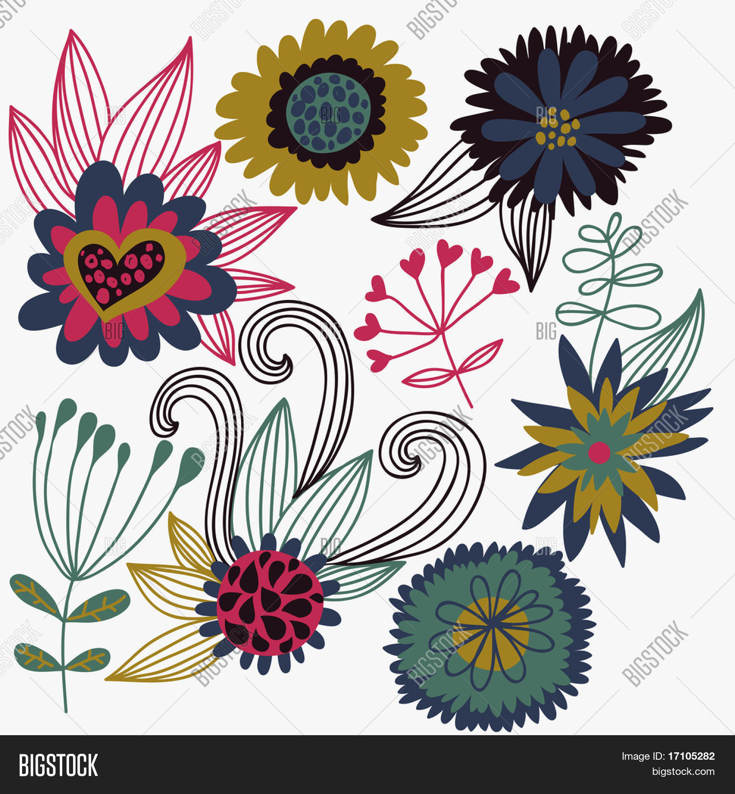 Cartoon Flower Vector Vector & Photo (Free Trial) | Bigstock