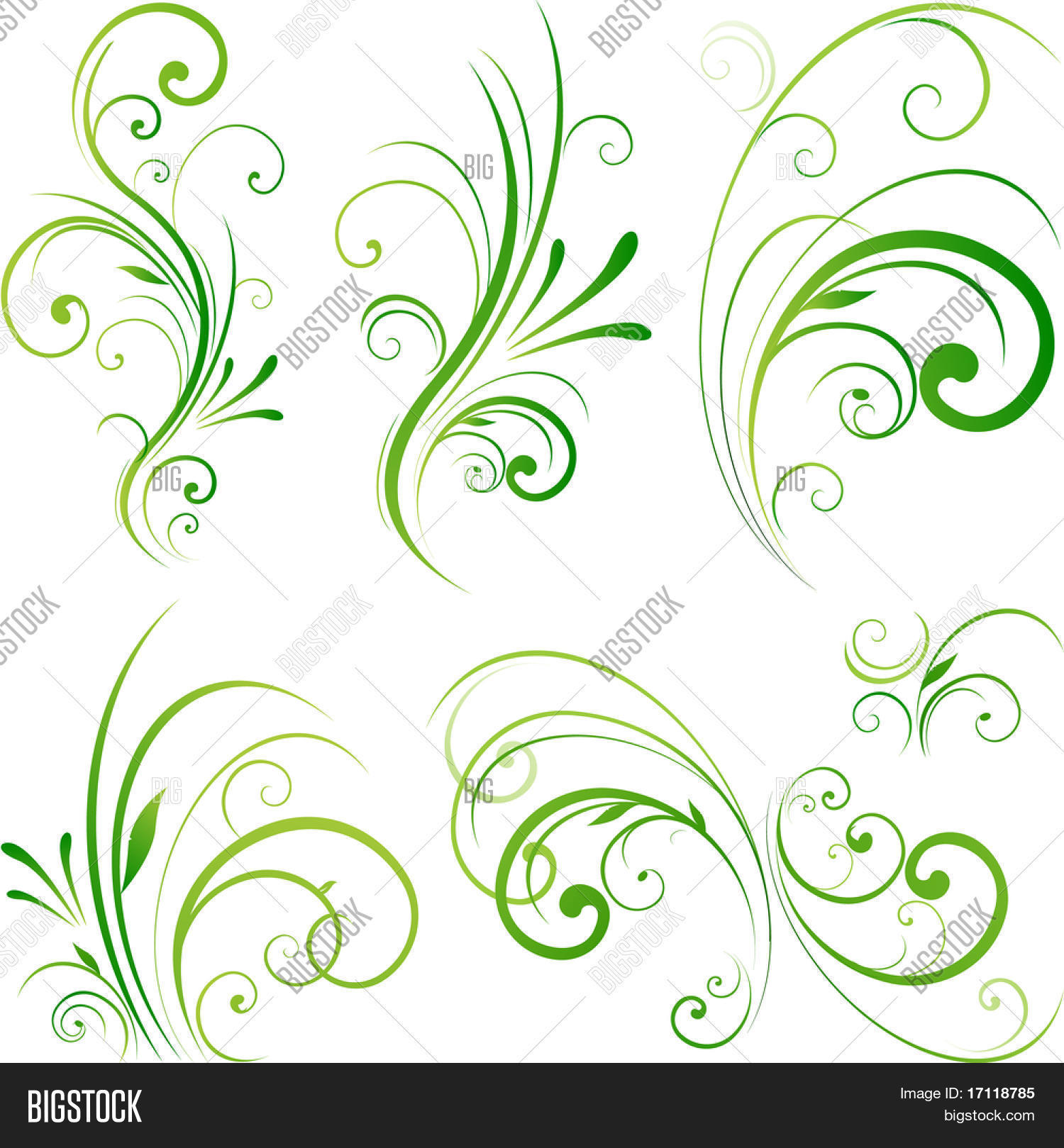 Spring Swirls Motifs Vector & Photo (Free Trial) | Bigstock