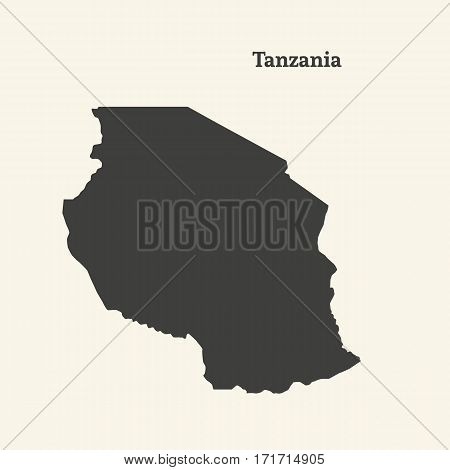 Outline Map Tanzania Vector & Photo (Free Trial) | Bigstock