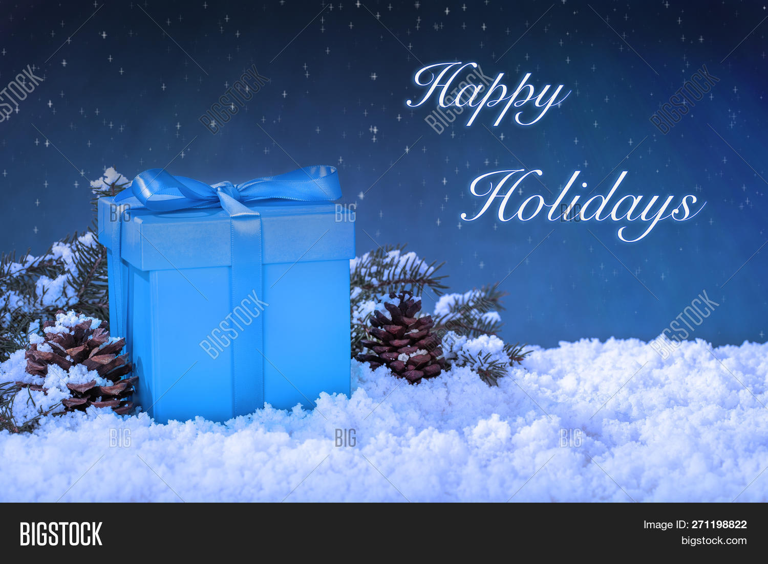 Blue Holiday Gift Box Image & Photo (Free Trial) | Bigstock