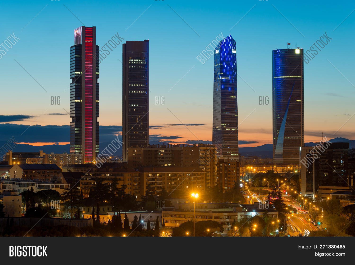 Madrid Cityscape Night Image & Photo (Free Trial) | Bigstock