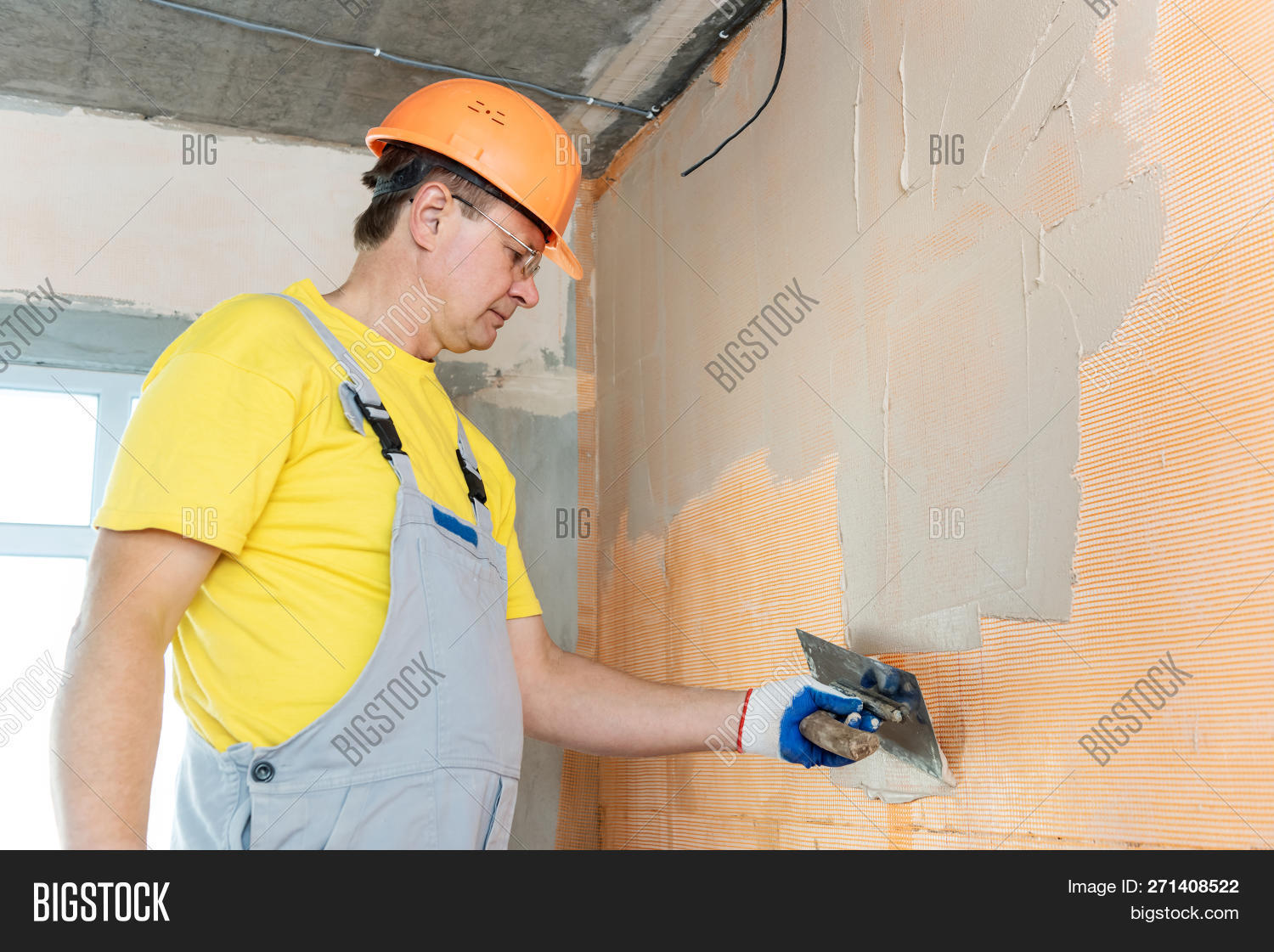 Worker Applying Putty Image & Photo (Free Trial) | Bigstock