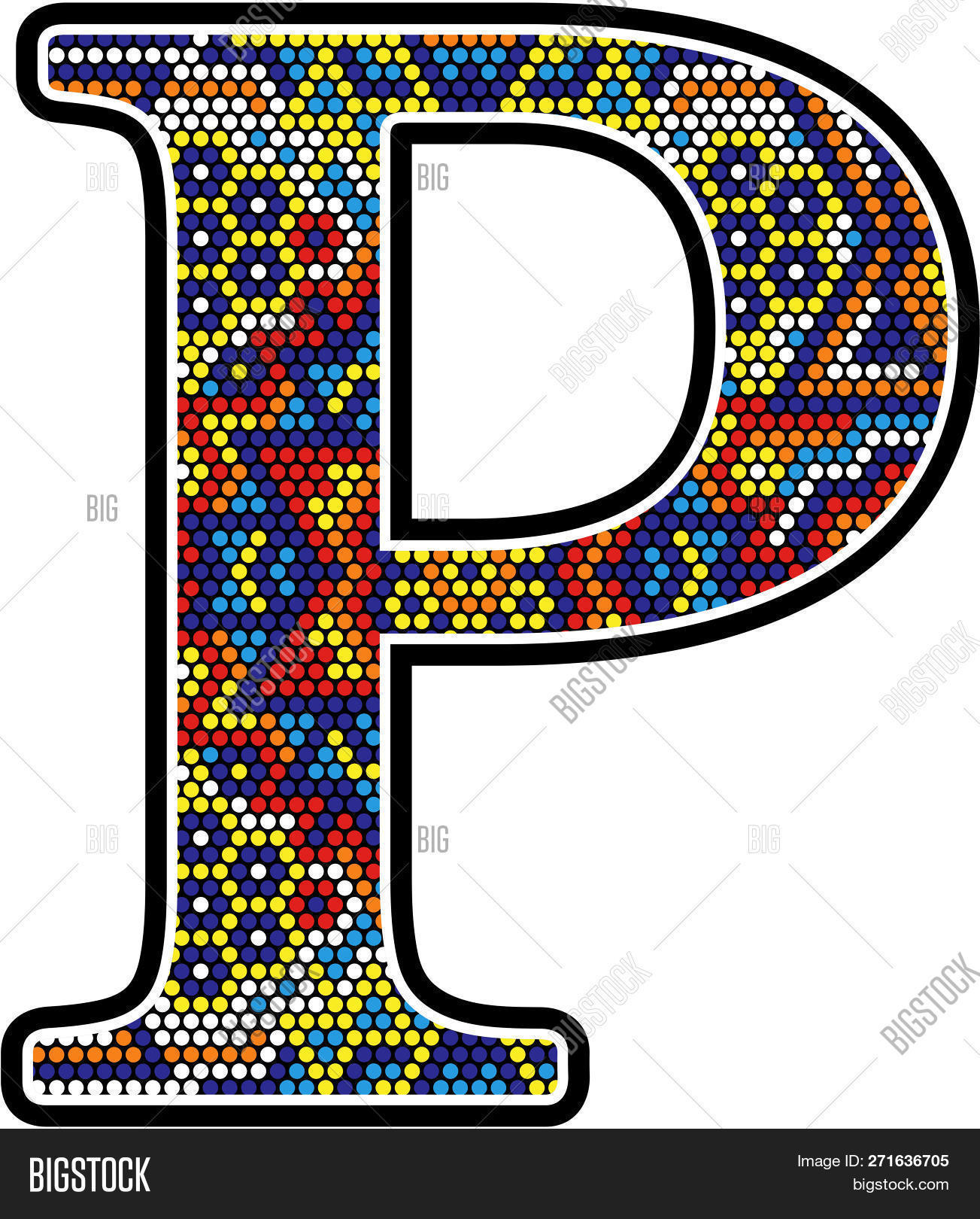 Initial P Colorful Vector & Photo (Free Trial) | Bigstock