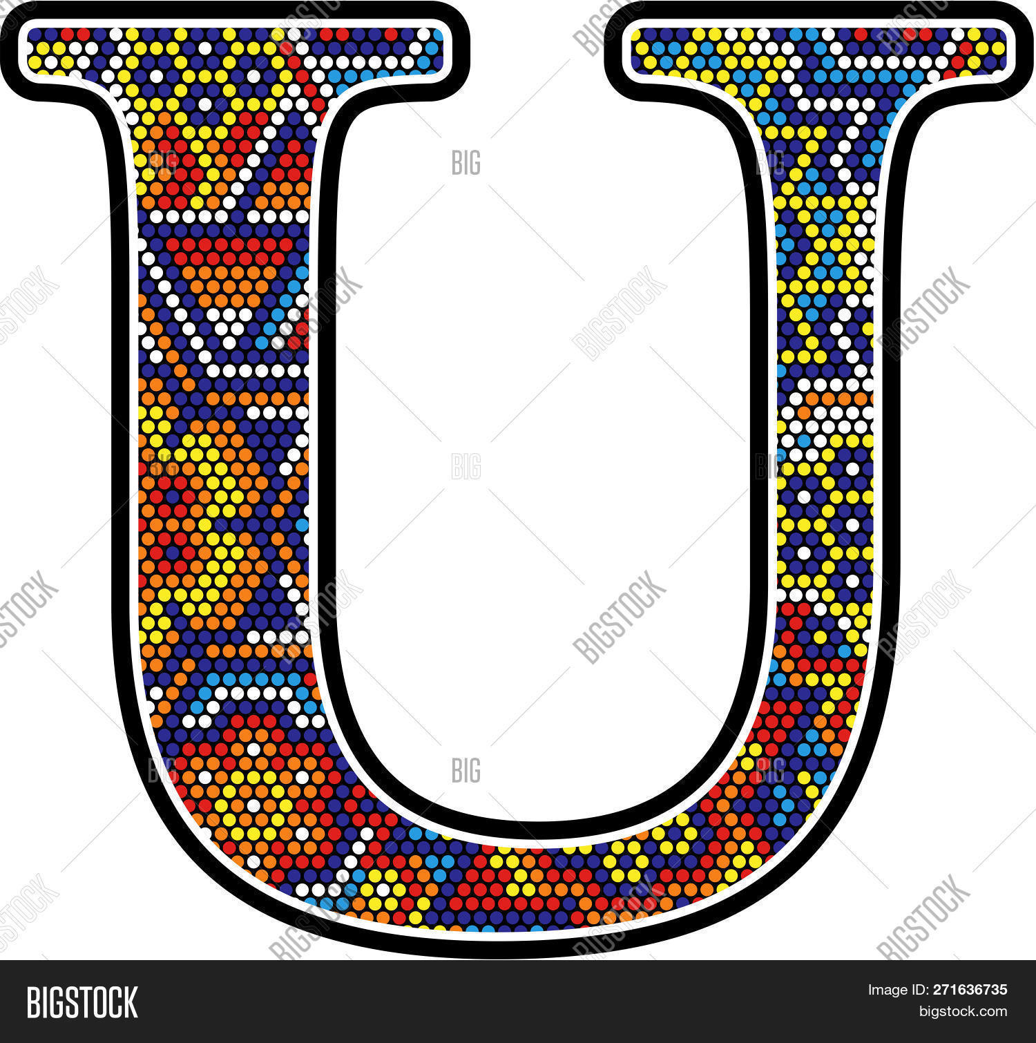 Initial U Colorful Vector & Photo (Free Trial) | Bigstock