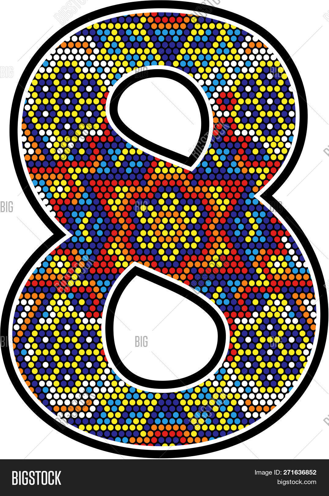 Number 8 Colorful Vector & Photo (Free Trial) | Bigstock