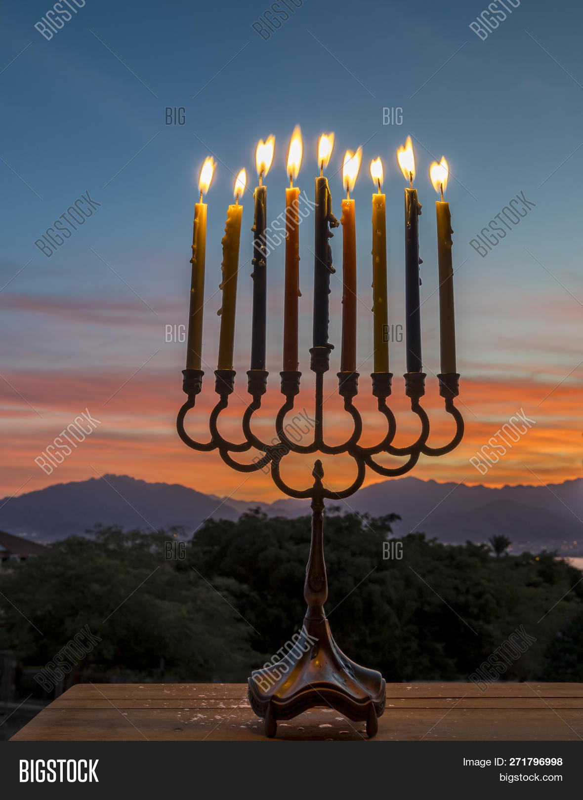 Menorah Burning Image & Photo (Free Trial) | Bigstock