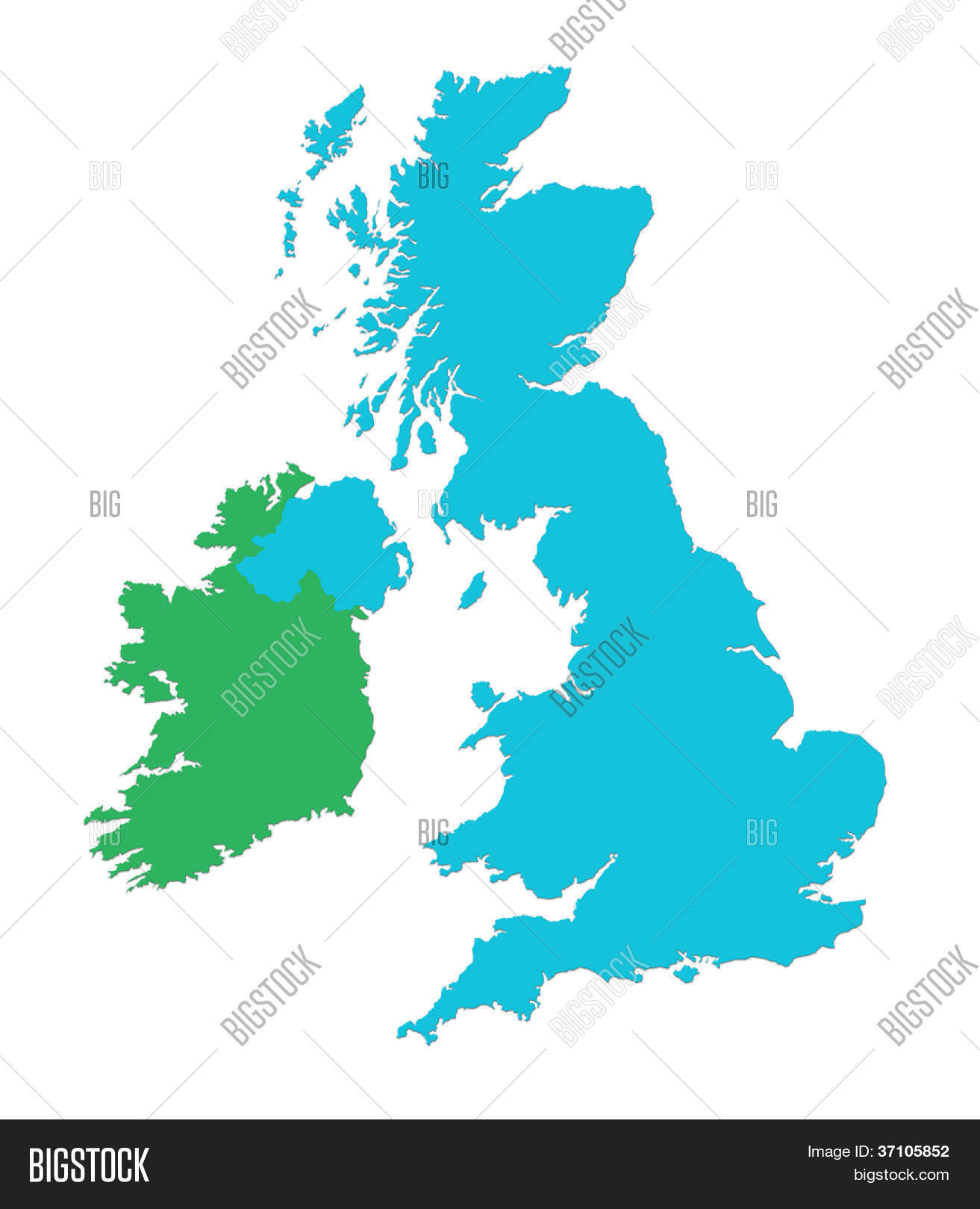 Outline Map UK Ireland Image & Photo (Free Trial) | Bigstock