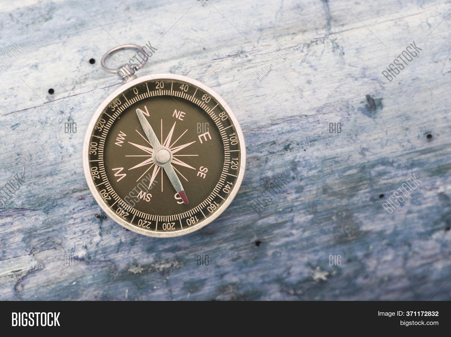 Round Compass On Blue Image & Photo (Free Trial) | Bigstock