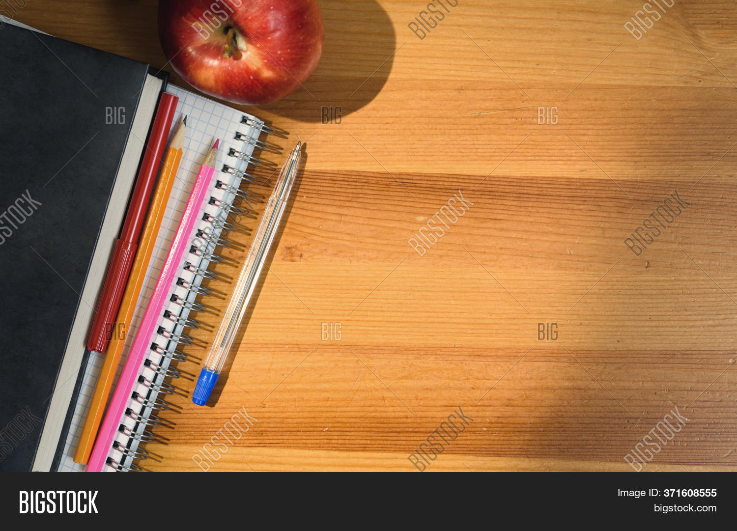 Top View Of School Desk