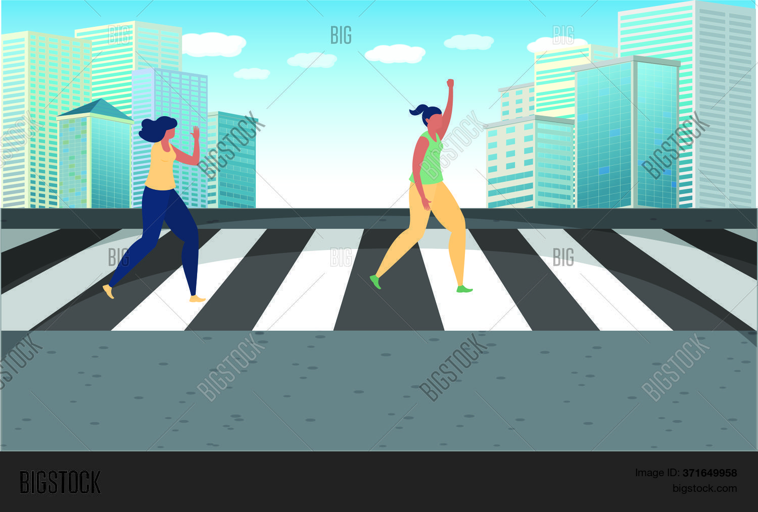 Two Girls Walking On Vector & Photo (Free Trial) | Bigstock