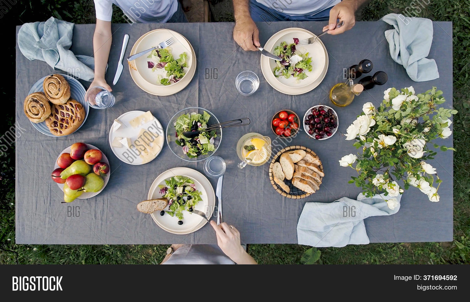 Family Dinner Outdoors Image & Photo (Free Trial) | Bigstock