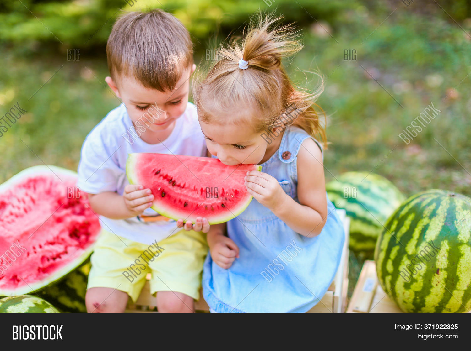 Two Kids Eating One Image & Photo (Free Trial) | Bigstock