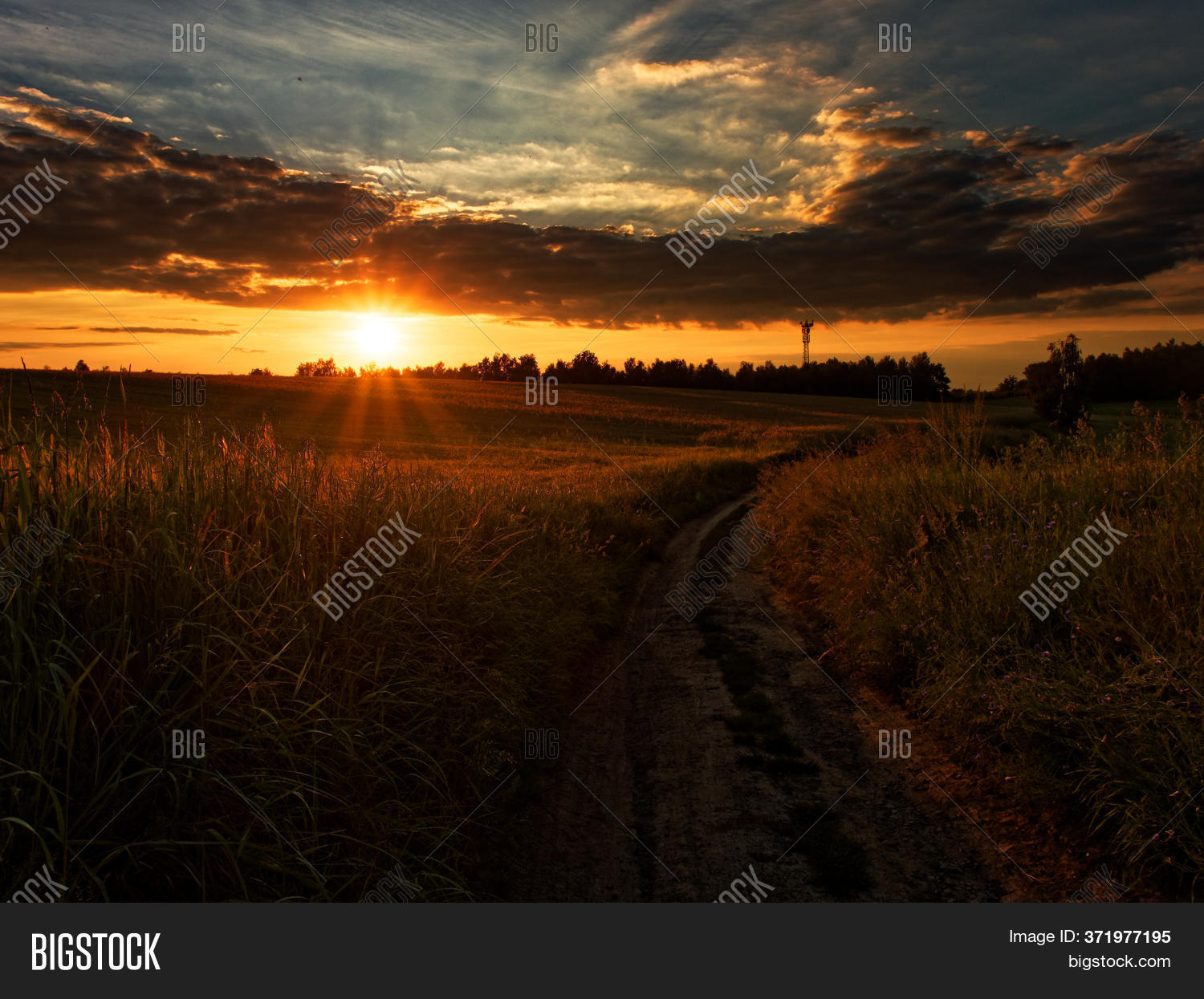 Sunset Over Dirt Road Image & Photo (Free Trial) | Bigstock