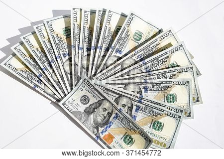 100 Dollar Bills Spread Out