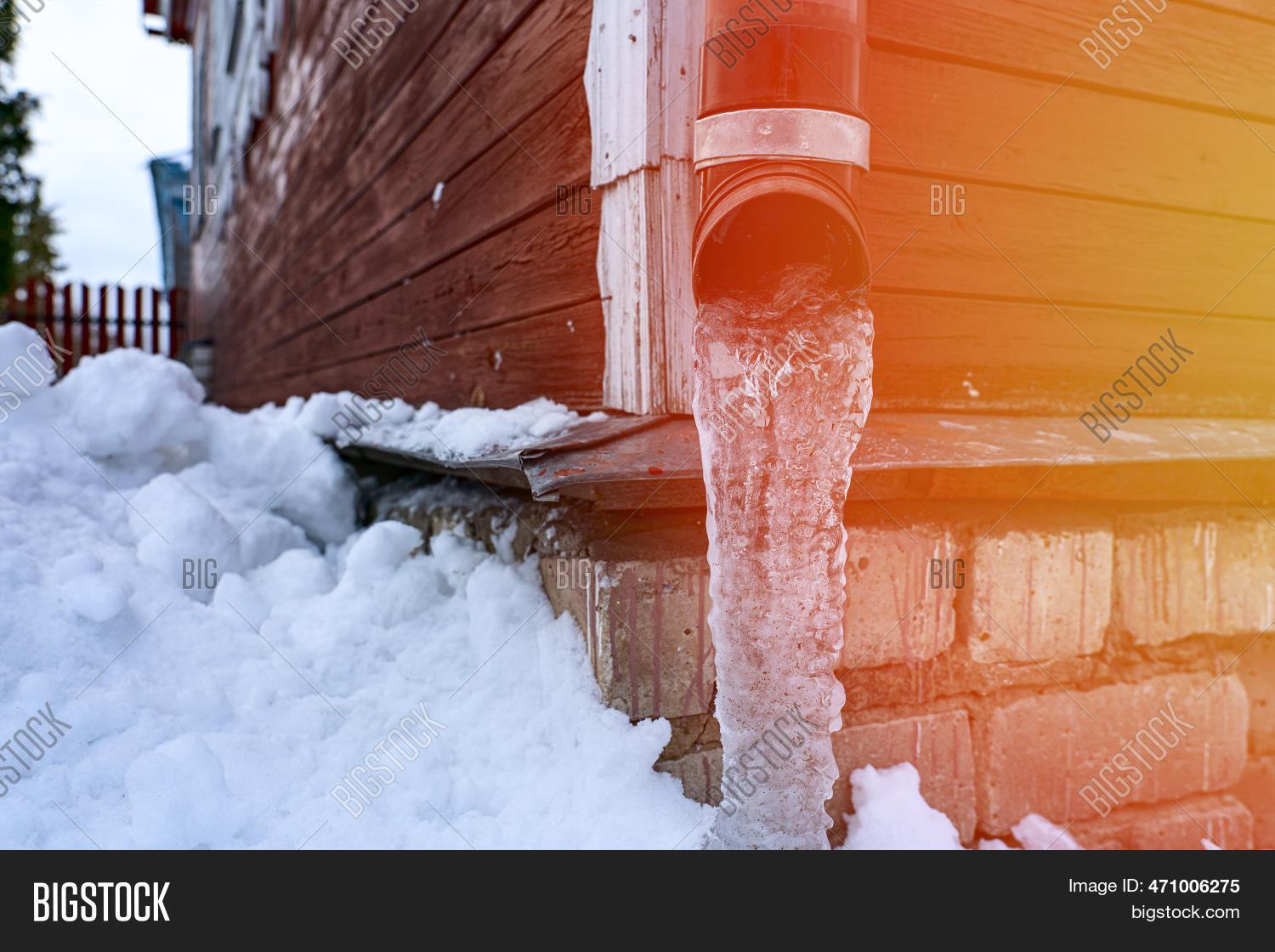 Frozen Water Downspout Image & Photo (Free Trial) | Bigstock