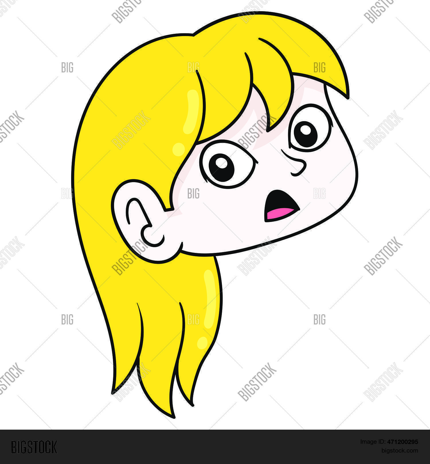 Cute Girl Blonde Gawk Vector & Photo (Free Trial) | Bigstock
