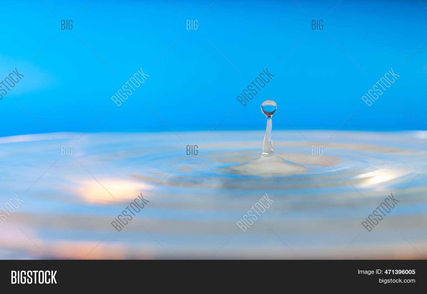 Water Droplets On Blue Image & Photo (Free Trial) | Bigstock