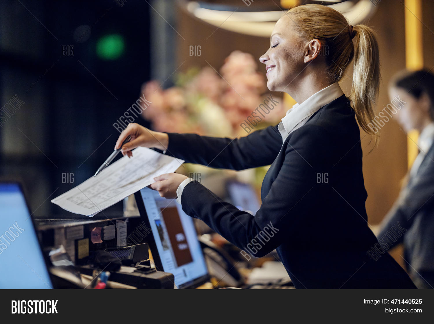 Receptionist Giving Image & Photo (Free Trial) | Bigstock