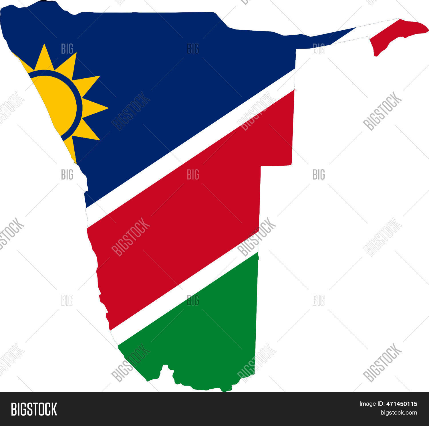 Namibia Flag On Map Vector & Photo (Free Trial) | Bigstock
