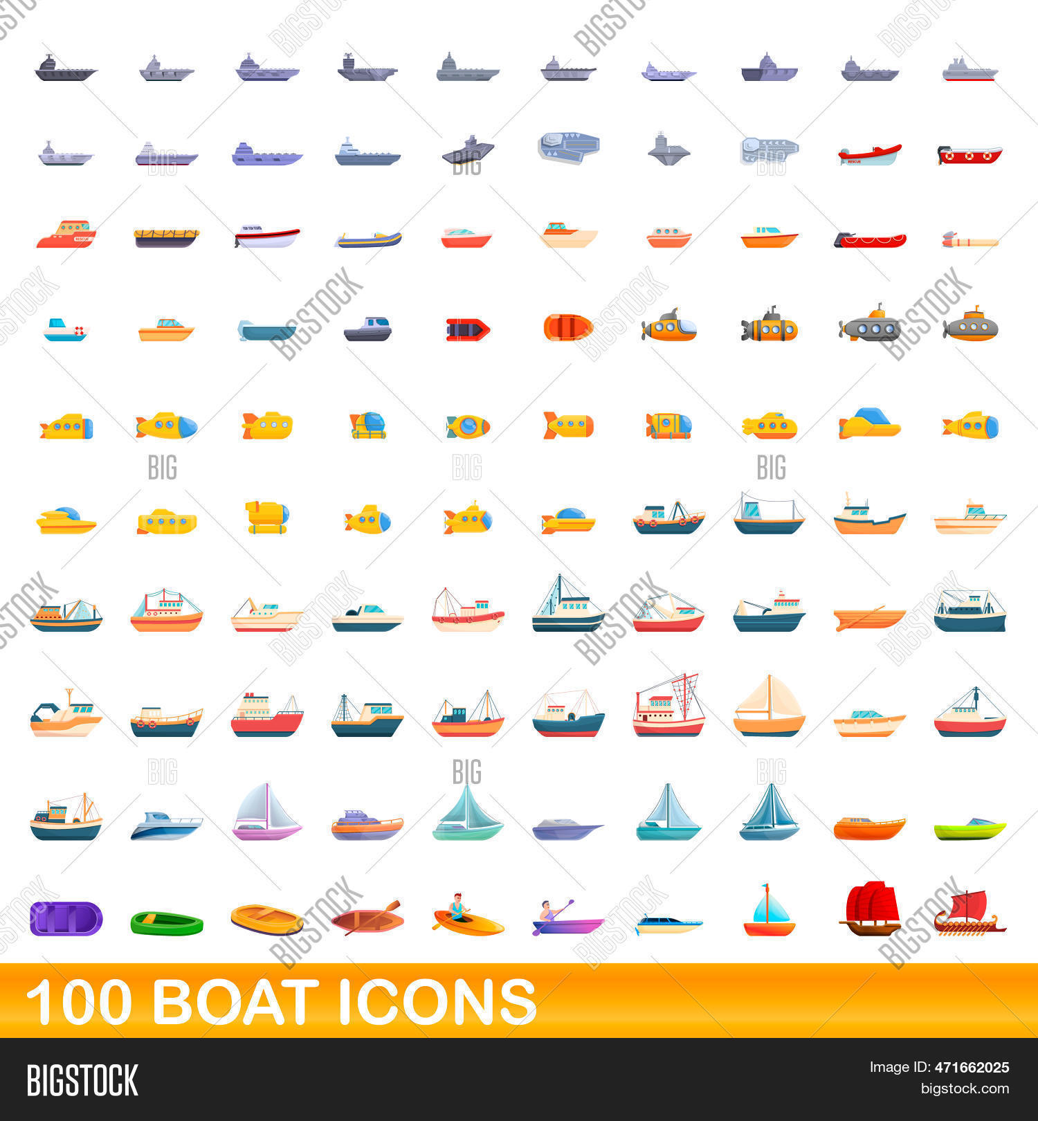 100 Boat Icons Set. Image & Photo (Free Trial) | Bigstock
