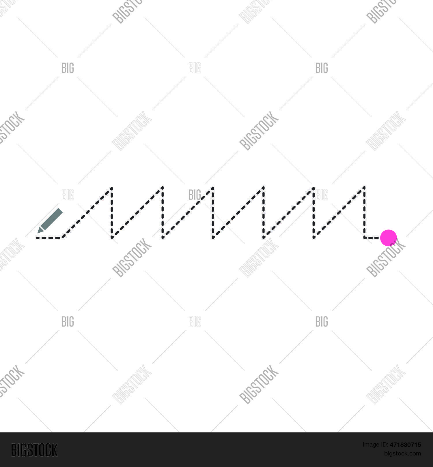 Tracing Lines Dotted Vector & Photo (Free Trial) | Bigstock