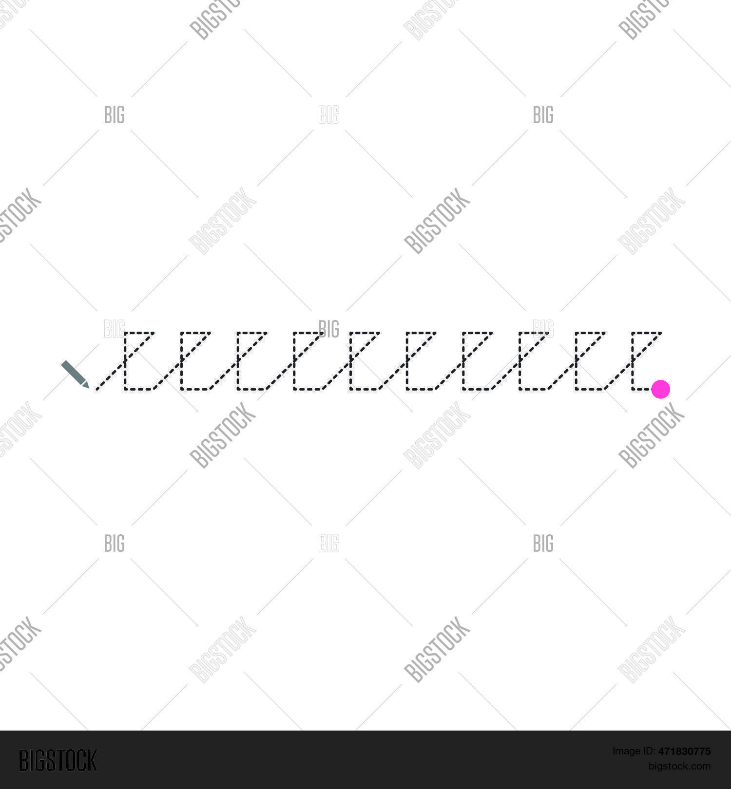 Tracing Lines Dotted Vector & Photo (Free Trial) | Bigstock