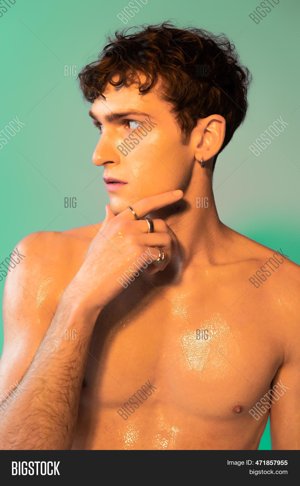 Shirtless Model Oil On Image & Photo (Free Trial) | Bigstock
