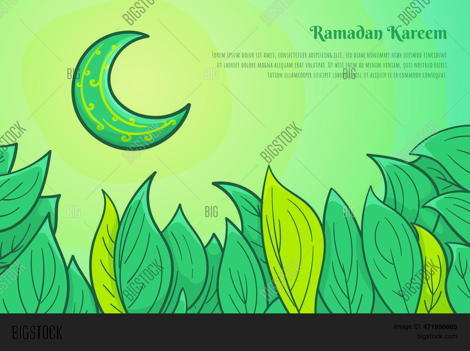 Green Leaves Crescent Vector & Photo (Free Trial) | Bigstock