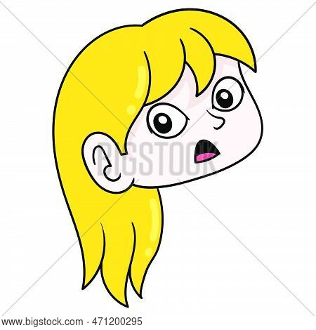 Cute Girl Blonde Gawk Vector & Photo (Free Trial) | Bigstock