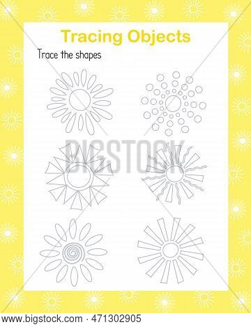 Tracing Sun Linear Vector & Photo (Free Trial) | Bigstock