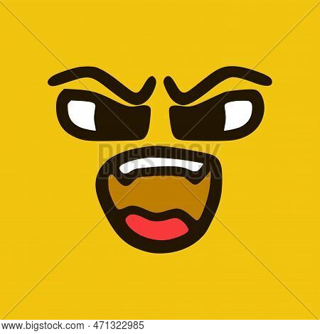Angry Face. Cartoon Vector & Photo (Free Trial) | Bigstock