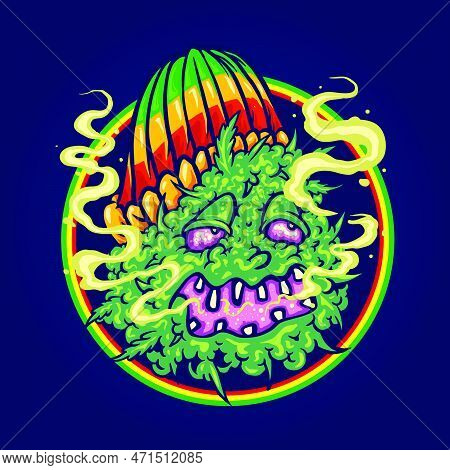 Scary Weed Leaf Rasta Vector & Photo (Free Trial) | Bigstock