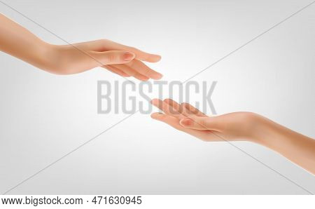 Two Hands Touching Vector & Photo (Free Trial) | Bigstock