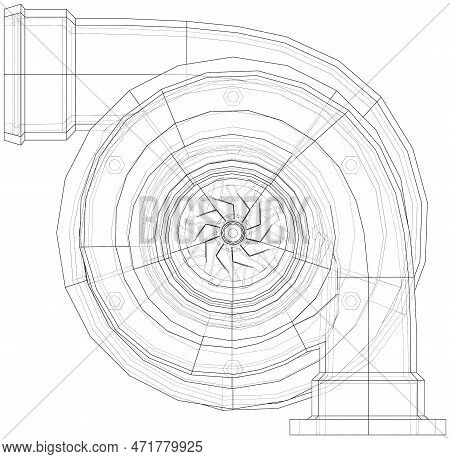 Turbocharger Pencil Drawing
