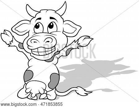 Drawing Cheerful Cow Vector & Photo (Free Trial) | Bigstock