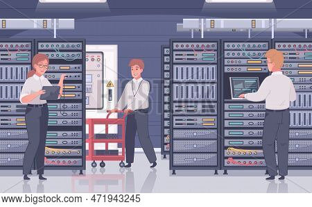 Datacenter Cartoon Vector & Photo (Free Trial) | Bigstock