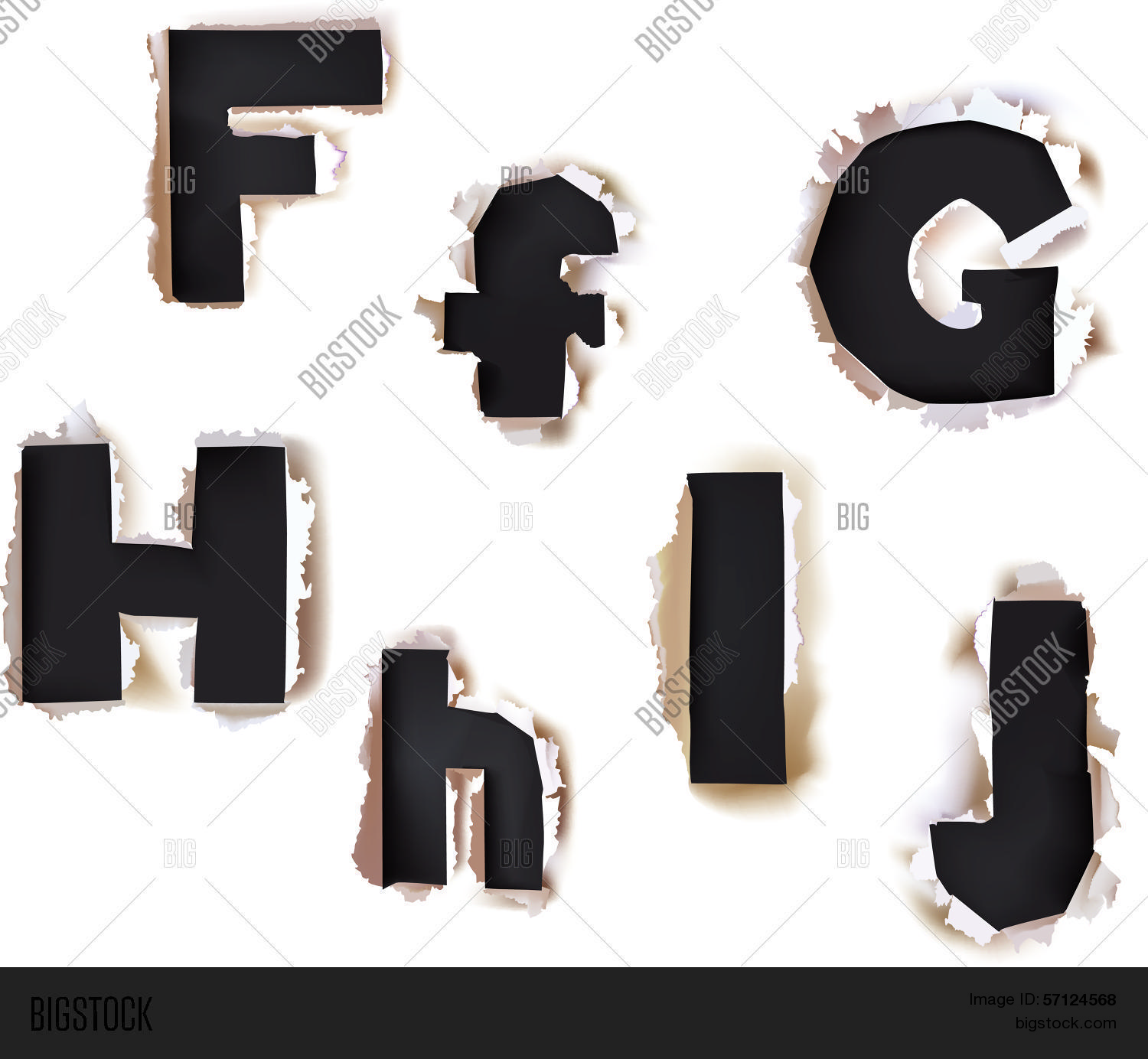 Ripped Paper Alphabet Vector & Photo (Free Trial) | Bigstock