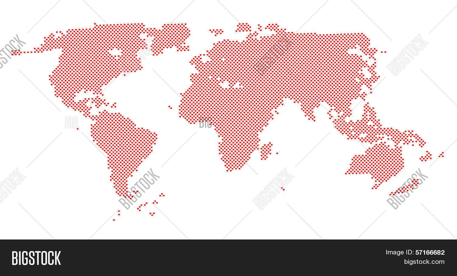 World Map Hearts Vector & Photo (Free Trial) | Bigstock