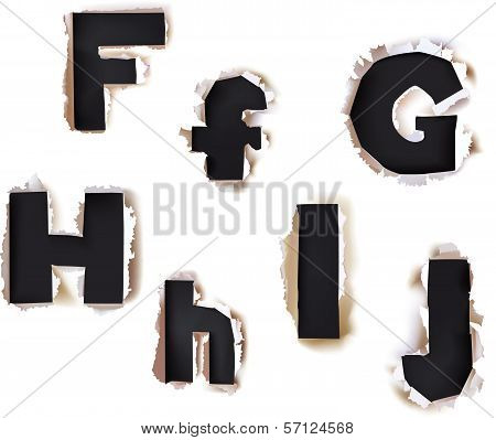 Ripped Paper Alphabet Vector & Photo (Free Trial) | Bigstock