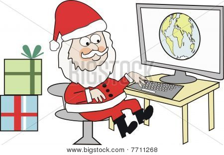 Santa Computer Vector & Photo (Free Trial) | Bigstock